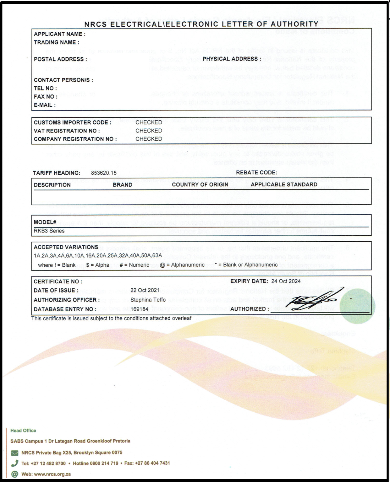 South Africa NRCS LoA – World Compliances