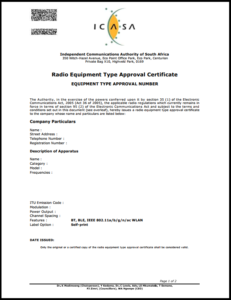 South africa icasa wireless approval – World Compliances
